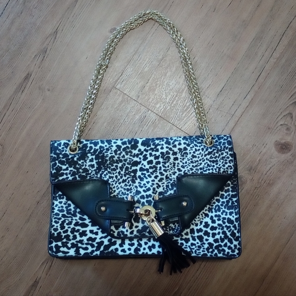 Izabella Rue | Bags | Izabella Rue Animal Print Bag Black White With ...
